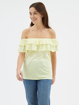 Yellow Frill Sleeve Bardot Top | Women | George at ASDA