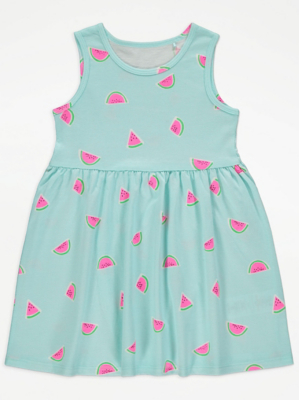 Aqua Watermelon Print Sleeveless Jersey Dress | Kids | George at ASDA