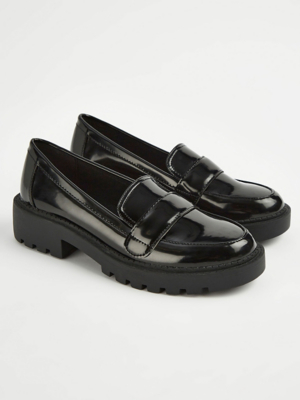 Black Loafer Heeled Shoes | Women | George at ASDA