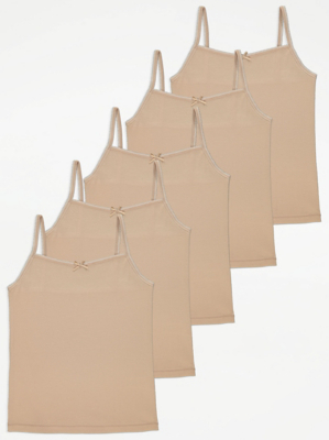 Beige Cami Vests 5 Pack | Kids | George at ASDA