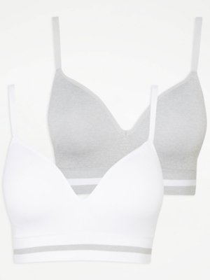A-D Striped Non Wired Comfort Bras 2 Pack | Lingerie | George at ASDA