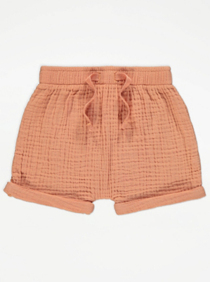 Orange Crinkle Turn Up Cuff Shorts | Baby | George at ASDA