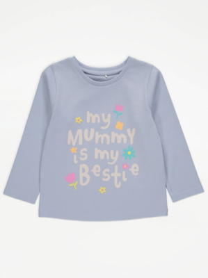 Blue Mummy Is My Bestie Long Sleeve Top | Kids | George at ASDA