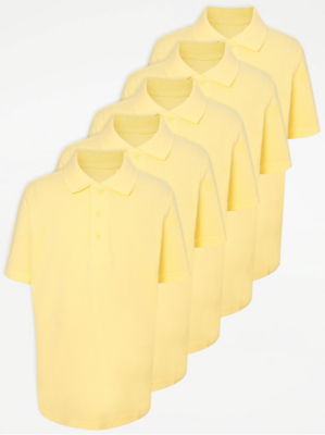 Yellow School Polo Shirt 5 Pack | School | George at ASDA