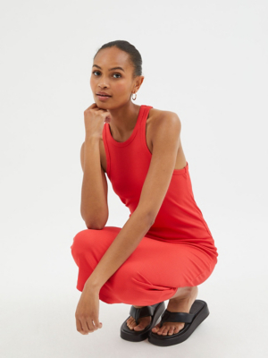 Red Ribbed Midi Dress | Women | George at ASDA