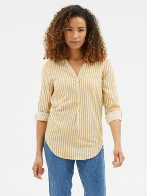 Yellow Striped Popover Shirt | Women | George at ASDA