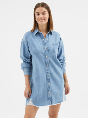 G21 Distressed Denim Mini Dress | Women | George at ASDA