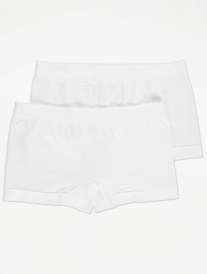 White Seam Free Plain Shorts 2 Pack | Kids | George at ASDA