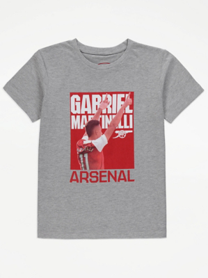 Arsenal Football Club Gabriel Martinelli Grey T-Shirt | Kids | George ...