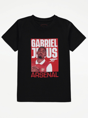 Arsenal Football Club Gabriel Jesus Black T-Shirt | Kids | George at ASDA