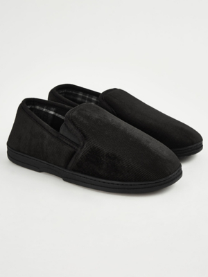 Black Corduroy Full Back Slippers | Men | George at ASDA