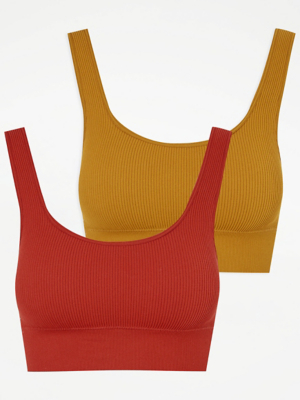 Ribbed Seamfree Pull On Bras 2 Pack | Lingerie | George at ASDA