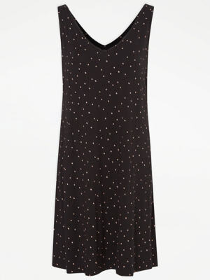 Black Spot Print Sleeveless Nightdress | Lingerie | George at ASDA