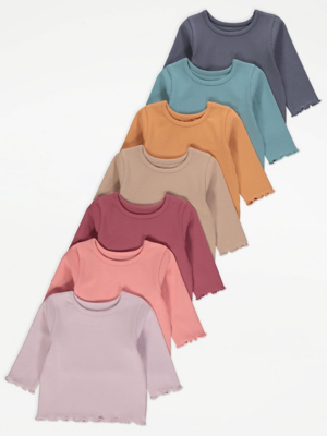 Ribbed Long Sleeve Tops 7 Pack | Baby | George at ASDA