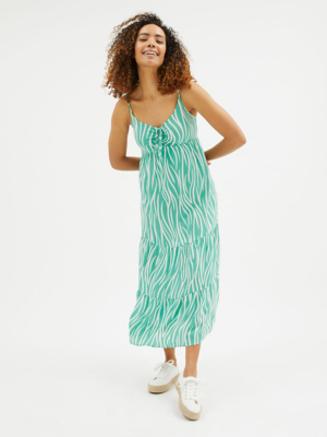 Green Zebra Print Strappy Midi Sundress | Women | George at ASDA