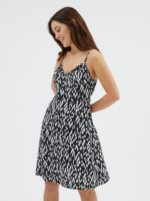 Black Button Abstract Mini Sundress | Women | George at ASDA