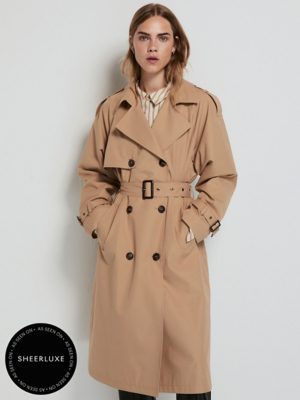 Tan Belted Button Up Trench Coat | Women | George at ASDA
