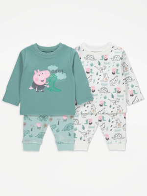 Peppa Pig George Pig Character Pyjamas 2 Pack | Baby | George at ASDA