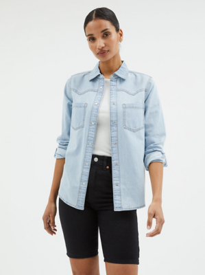 Light Wash Long Sleeve Denim Shirt | Women | George at ASDA