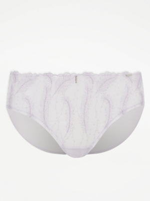 Entice Lilac Feather Lace Short Knickers | Lingerie | George at ASDA