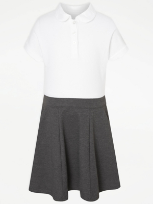 Girls Grey 2-In-1 School Pocket Dress | School | George at ASDA