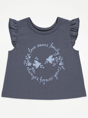 Blue Dove Slogan Frilly T-Shirt | Baby | George at ASDA