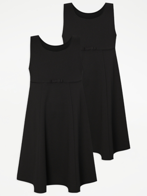 Girls Black Empire Line School Pinafore Dress 2 Pack | School | George ...