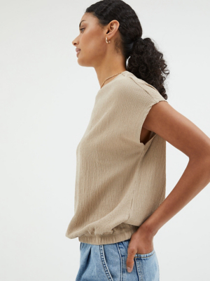 Stone Crepe Bubble Hem Top | Sale & Offers | George at ASDA