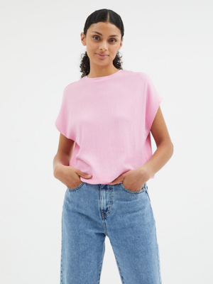 Pink Crepe Bubble Hem Top | Women | George at ASDA