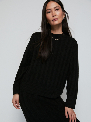 Black Ribbed Knitted Jumper | Women | George at ASDA