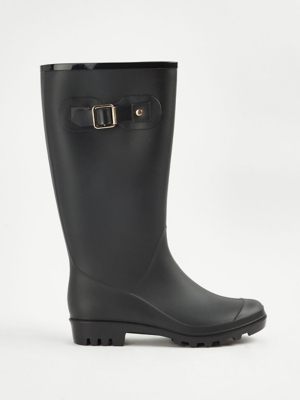 Black Buckle Wellington Boots | Women | George at ASDA