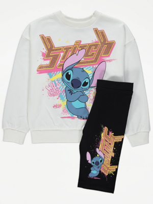 Disney Lilo and Stitch Graffiti Sweatshirt and Cycling Shorts Outfit ...