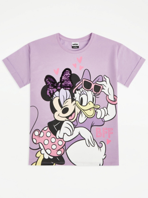 Disney Minnie Mouse Sequin Bow BFF T-Shirt | Kids | George at ASDA