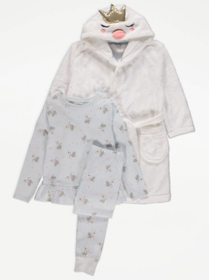 Blue Swan Pyjamas and Dressing Gown Set | Kids | George at ASDA
