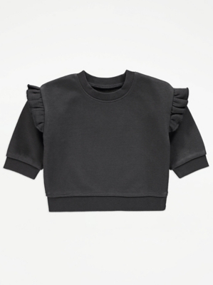 Charcoal Frill Sweatshirt | Baby | George at ASDA