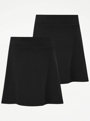 Girls Black School Skorts 2 Pack | School | George at ASDA