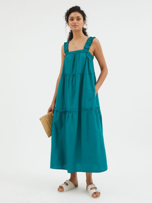 Teal Poplin Maxi Sundress | Women | George at ASDA