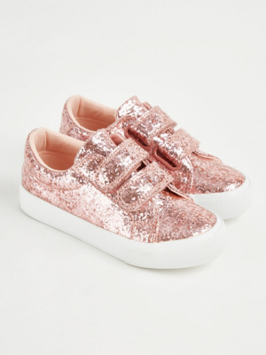 Pink Glitter Cupsole Trainers | Kids | George at ASDA