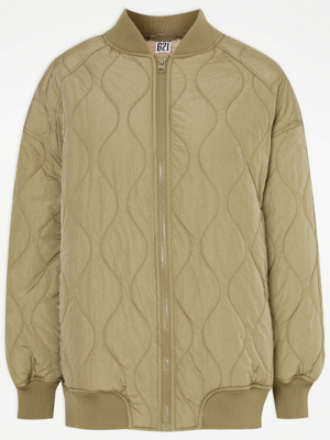 G21 Khaki Quilted Oversized Jacket | Women | George at ASDA