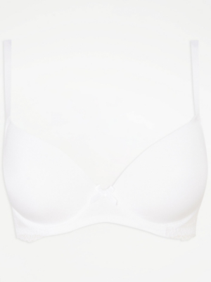 White Lace Trim T-Shirt Bra | Lingerie | George at ASDA