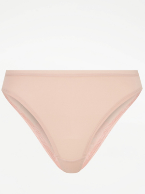 Peach Lace Back High Leg Knickers | Lingerie | George at ASDA