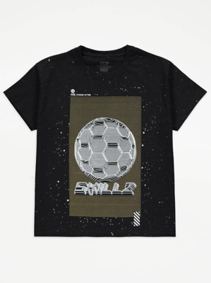 Black Football Gold Foil Graphic T-Shirt | Kids | George at ASDA