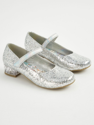 Disney Frozen Silver Glitter Light Up Heeled Shoes | Kids | George at ASDA