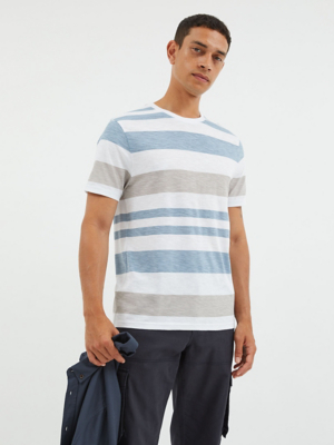 White Striped T-Shirt | Men | George at ASDA