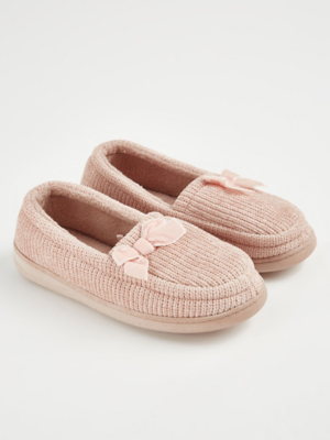 Pink Sparkle Knitted Full Back Slippers | Lingerie | George at ASDA