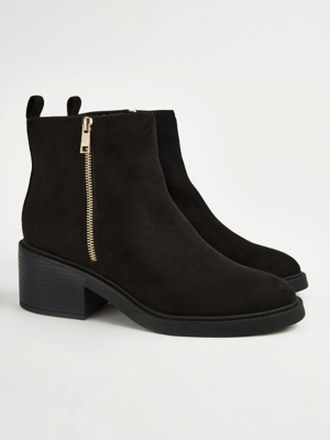 Black Zip Up Ankle Boots | Women | George at ASDA
