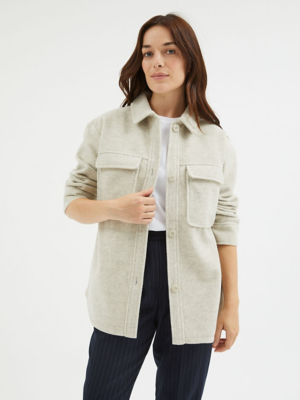Neutral Button Up Shacket | Women | George at ASDA
