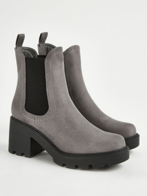 Grey Pull On Heeled Ankle Boots | Women | George at ASDA