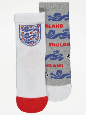 Official England Football Cotton Rich Socks 2 Pack | Kids | George at ASDA
