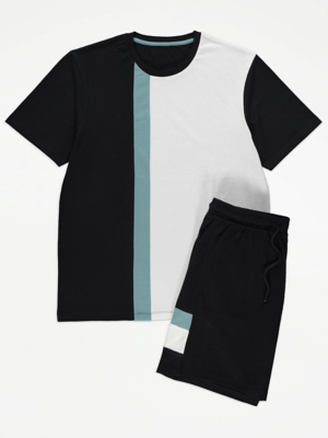 Colour Block Jersey Short Pyjamas | Men | George at ASDA